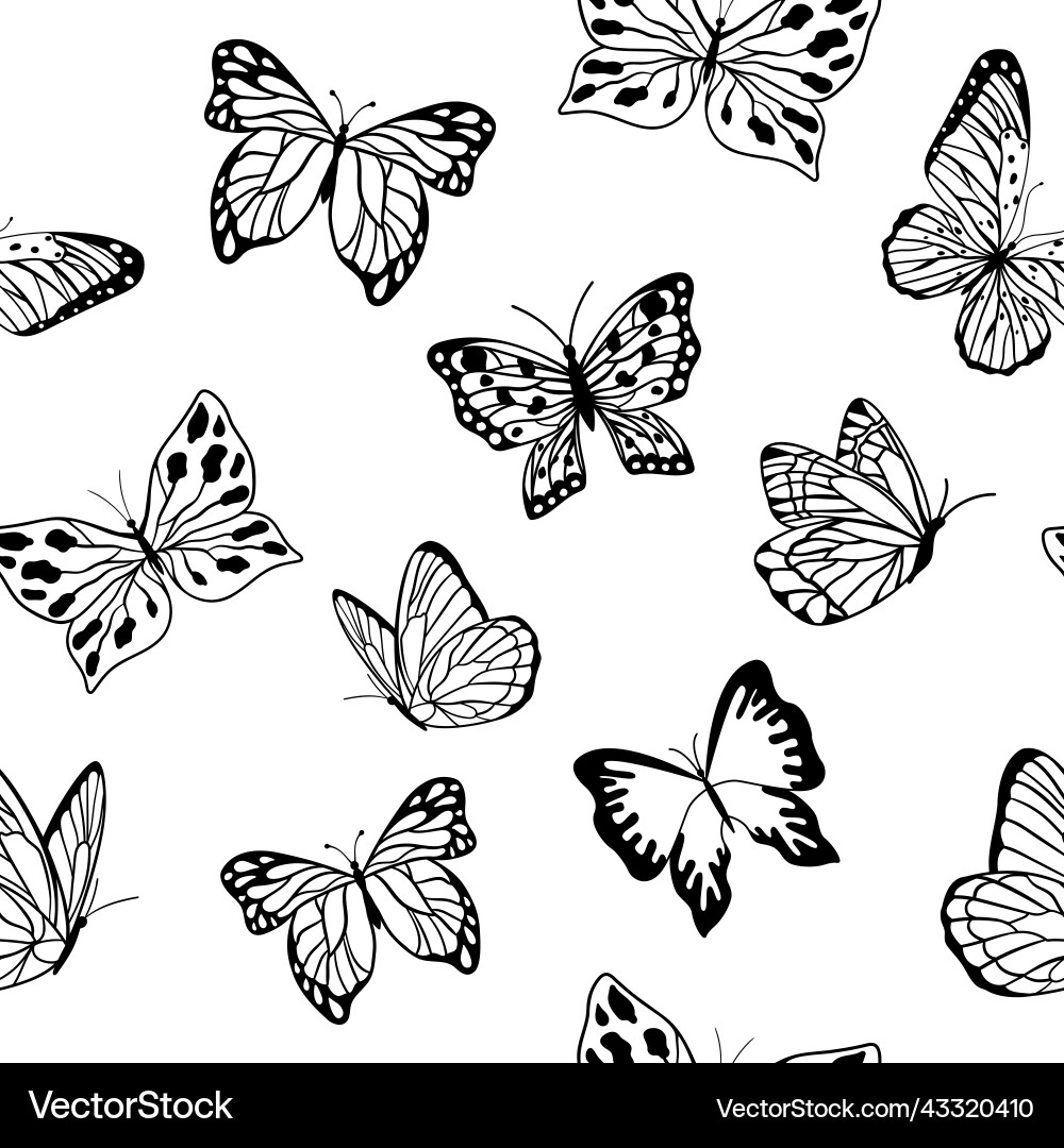 Seamless monochrome pattern graphic black Vector Image