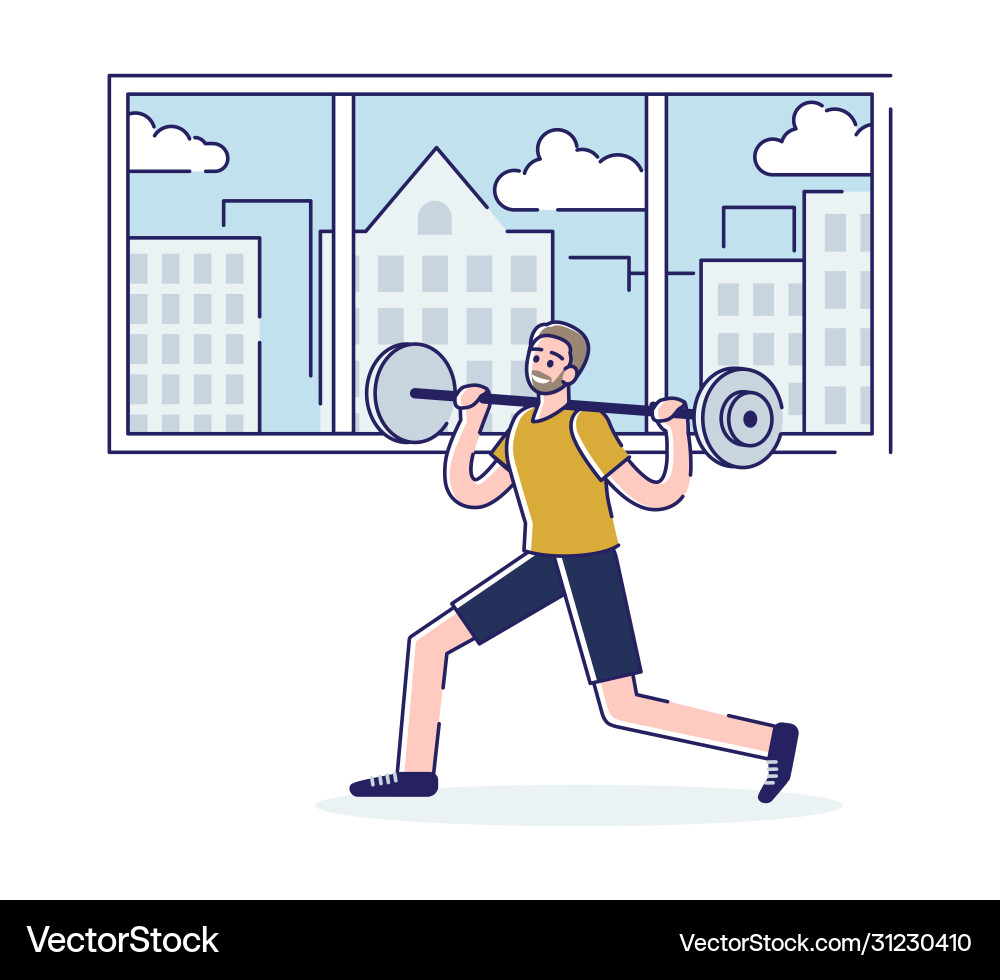 Trainings in gym concept man is training Vector Image