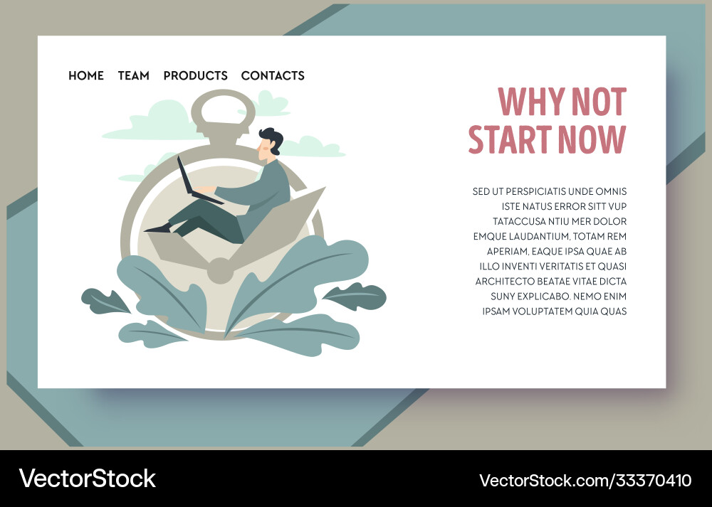 Why not start now time management Royalty Free Vector Image