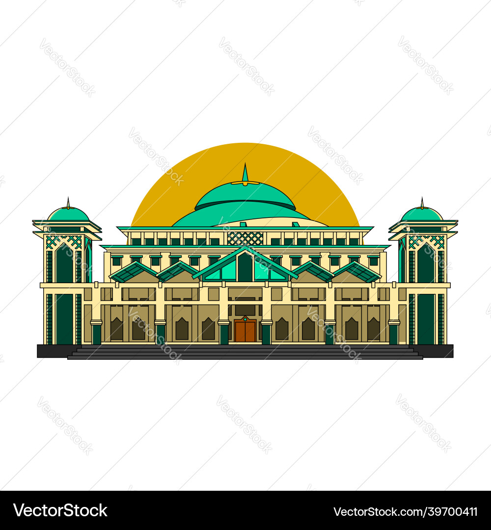 Bangka belitung capital mosque Royalty Free Vector Image