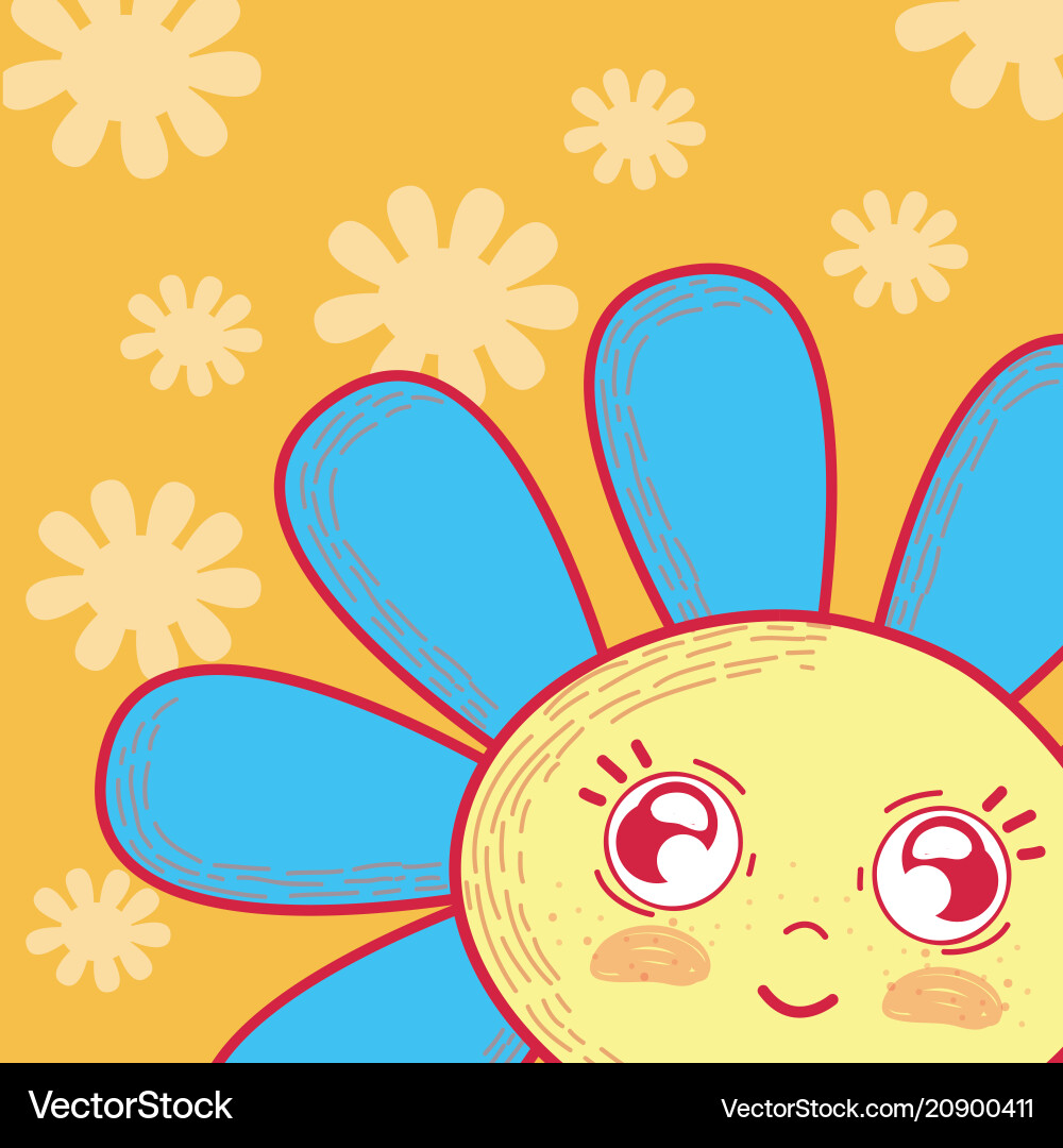 Beautiful flower cartoon Royalty Free Vector Image