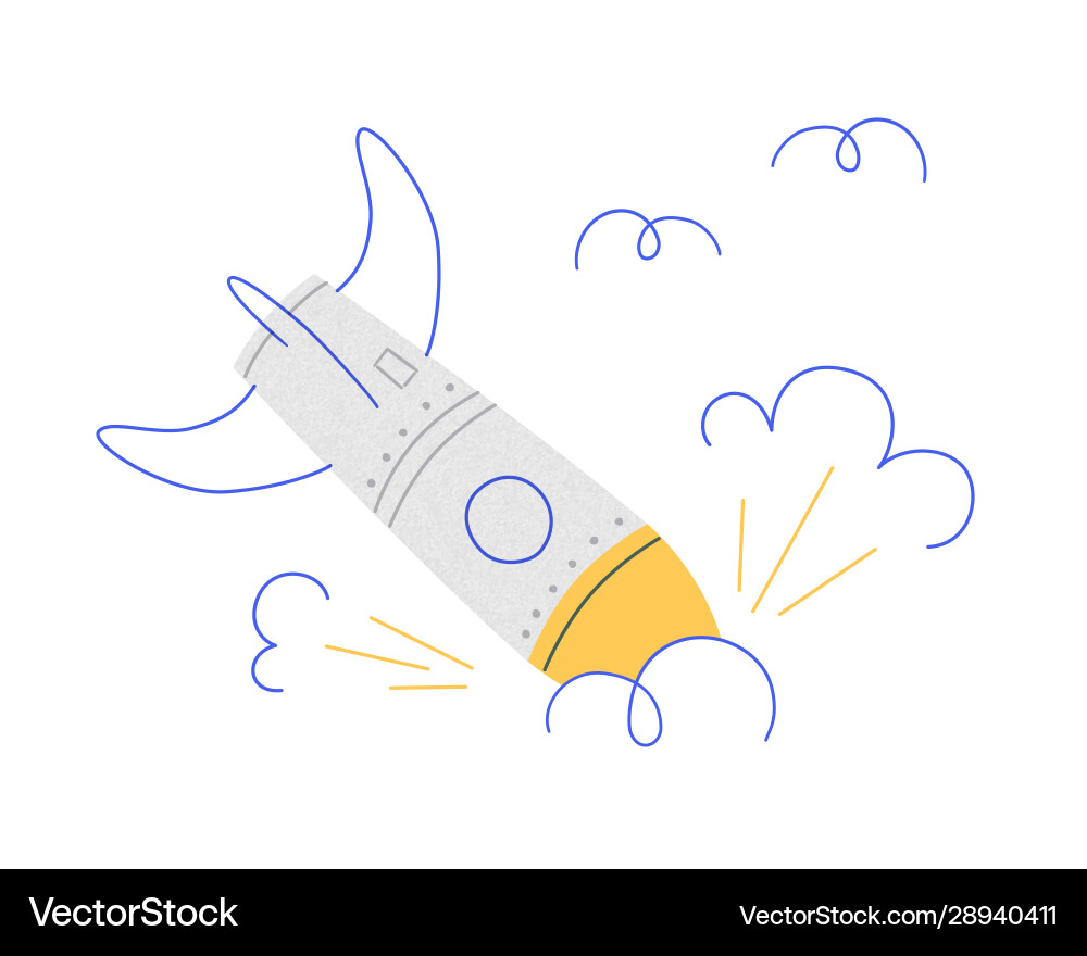 Broken rocket the explosion spacecraft Royalty Free Vector
