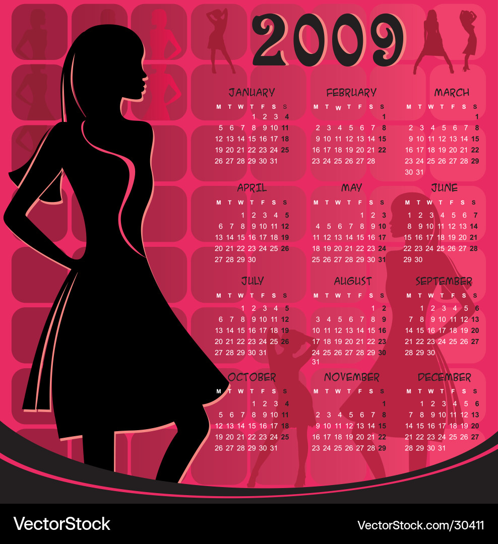 Calendar for 2009 Royalty Free Vector Image - VectorStock