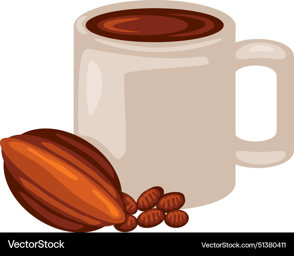 Cocoa and chocolate cup Royalty Free Vector Image