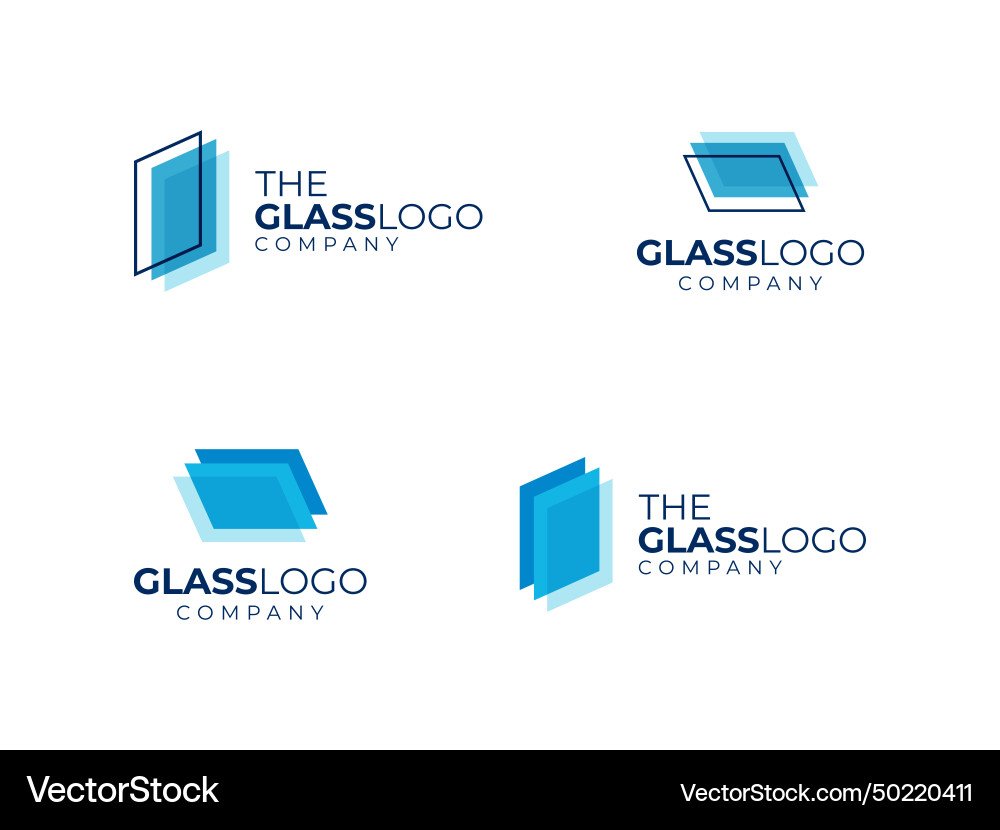 Creative glass company logo three blue crystal Vector Image