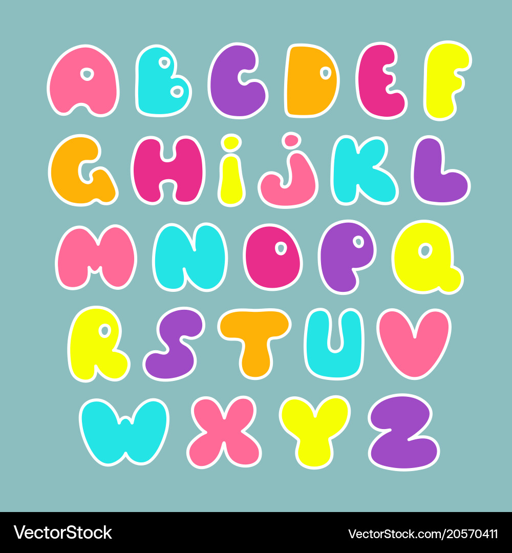 Cute hand drawn alphabet funny comics font Vector Image