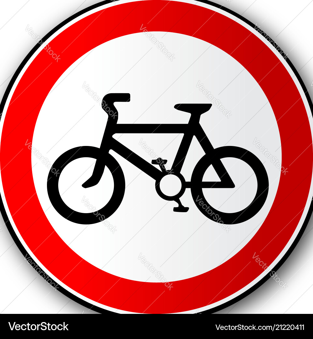 Cyclist road traffic sign Royalty Free Vector Image