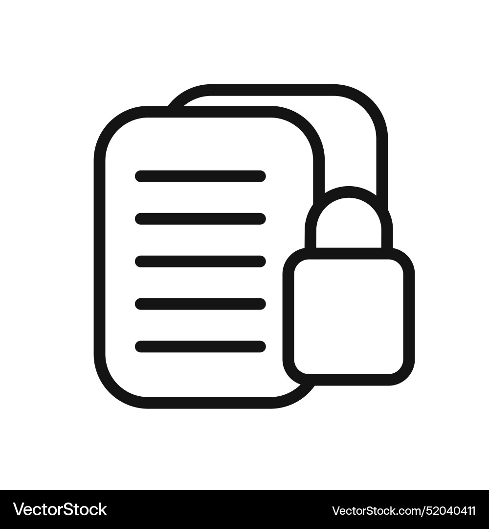 Data protection icon black and white sign Vector Image