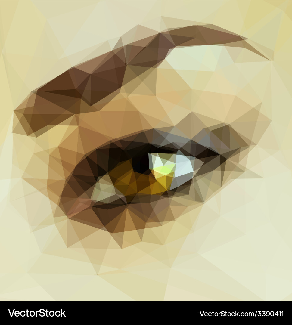 Female eye created from polygons Royalty Free Vector Image