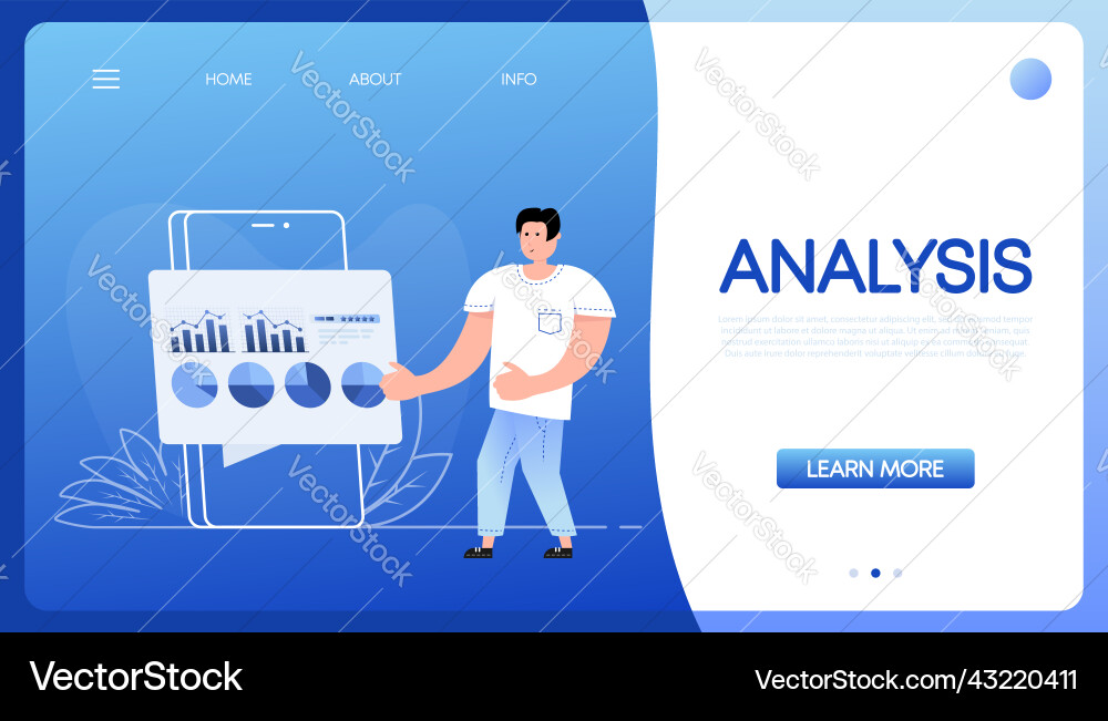 Flat character analysis people for report design Vector Image
