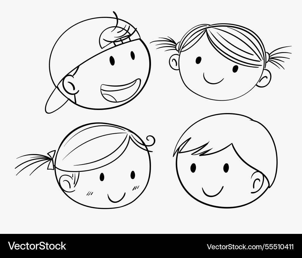 Line Drawings Of Children