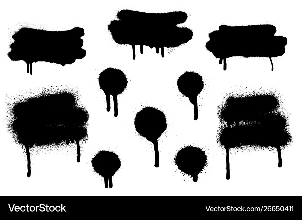 Graffiti spray banner set paint Royalty Free Vector Image