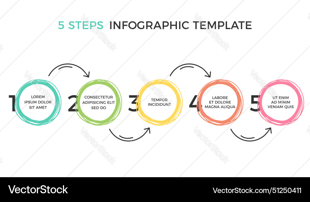 Hand drawn infographics - 5 elements Royalty Free Vector