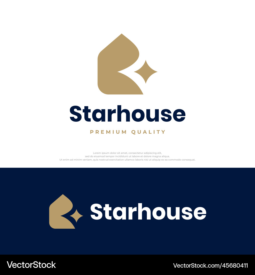 House logo identity star design Royalty Free Vector Image