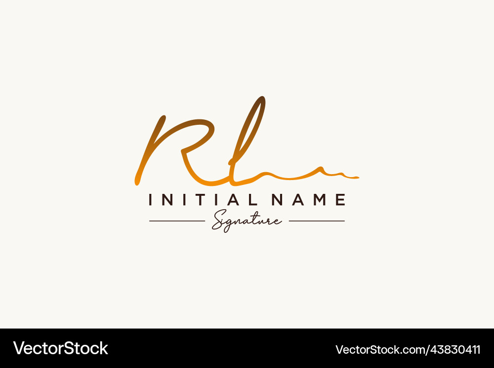 Initial rl signature logo template hand drawn Vector Image