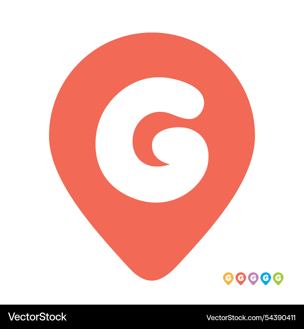 Letter g map location pin icon Royalty Free Vector Image