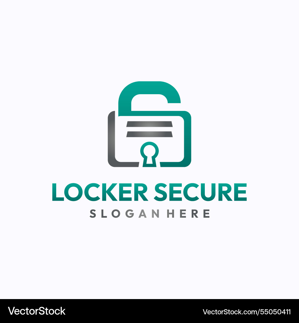 Locker secure logo design template safe storage Vector Image