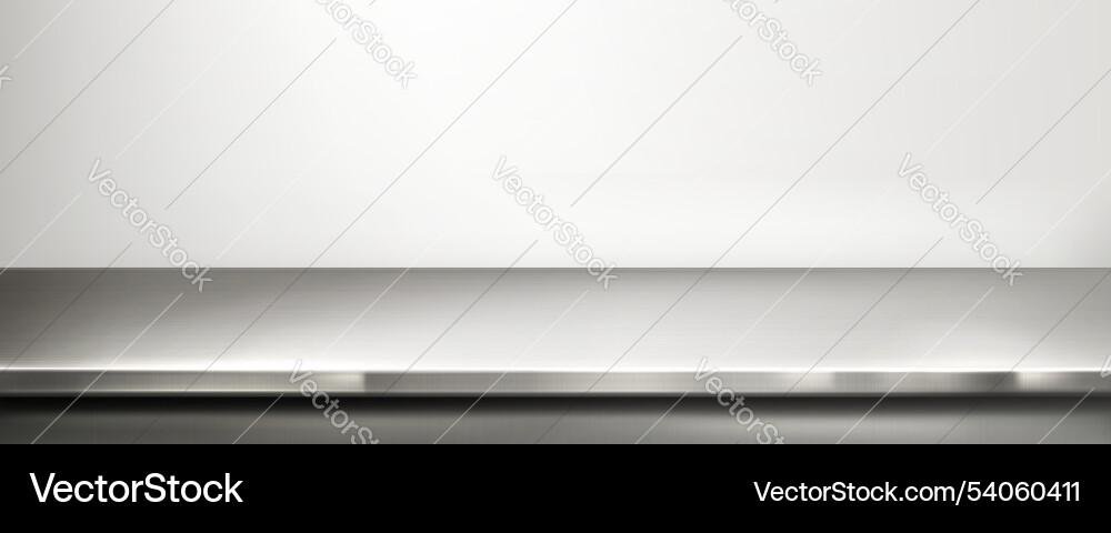 Metal kitchen table steel counter top surface Vector Image