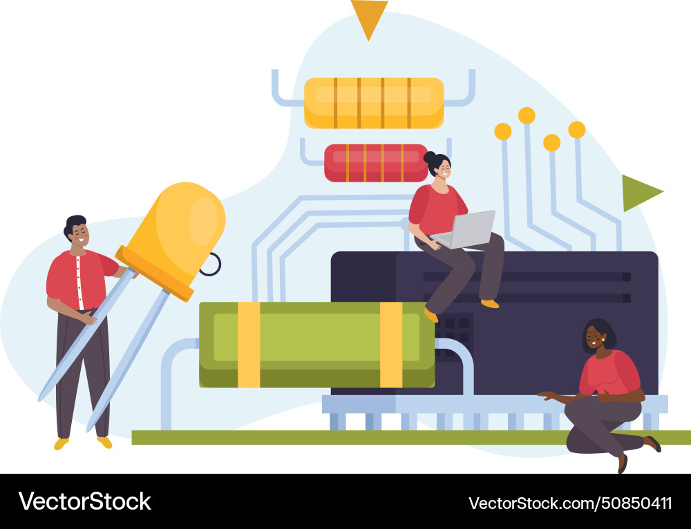 Microchip Flat Concept Royalty Free Vector Image