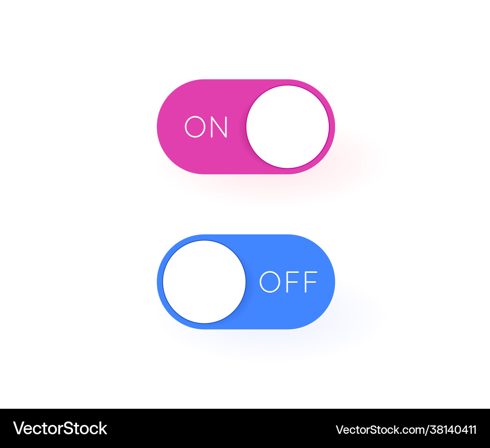 On and off toggle switch buttons modern devices Vector Image