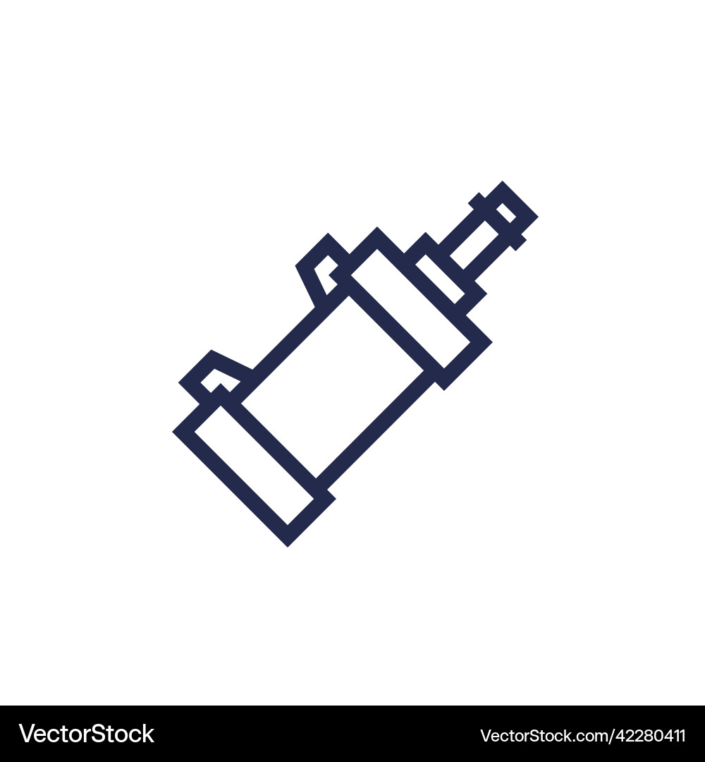 Pneumatic cylinder piston line icon Royalty Free Vector