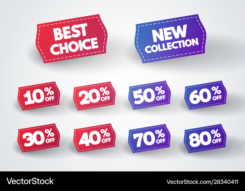 Price tag collection best choice new Royalty Free Vector