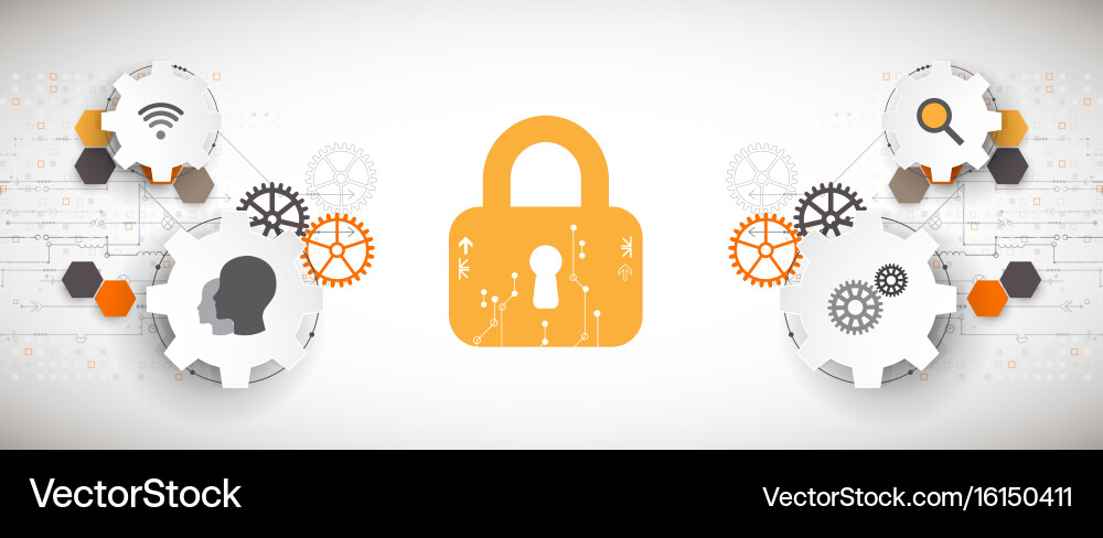 Protection concept security mechanism system Vector Image