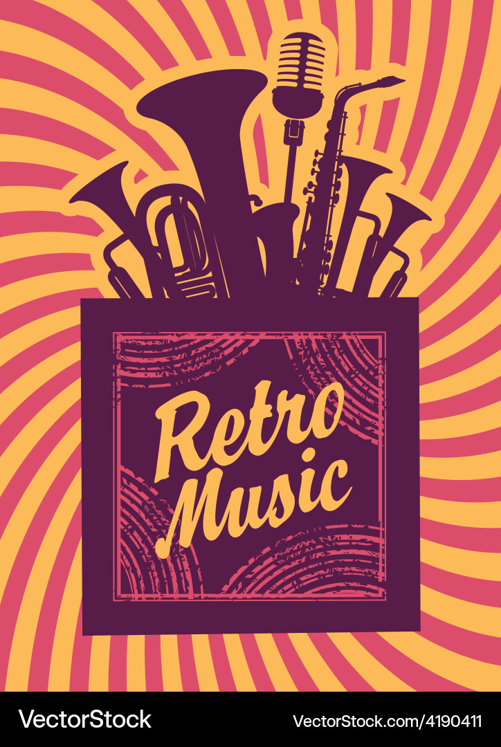 Retro Music Banner Royalty Free Vector Image - VectorStock