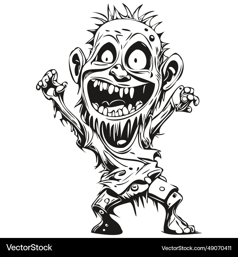 Scary zombie for spooky image Royalty Free Vector Image