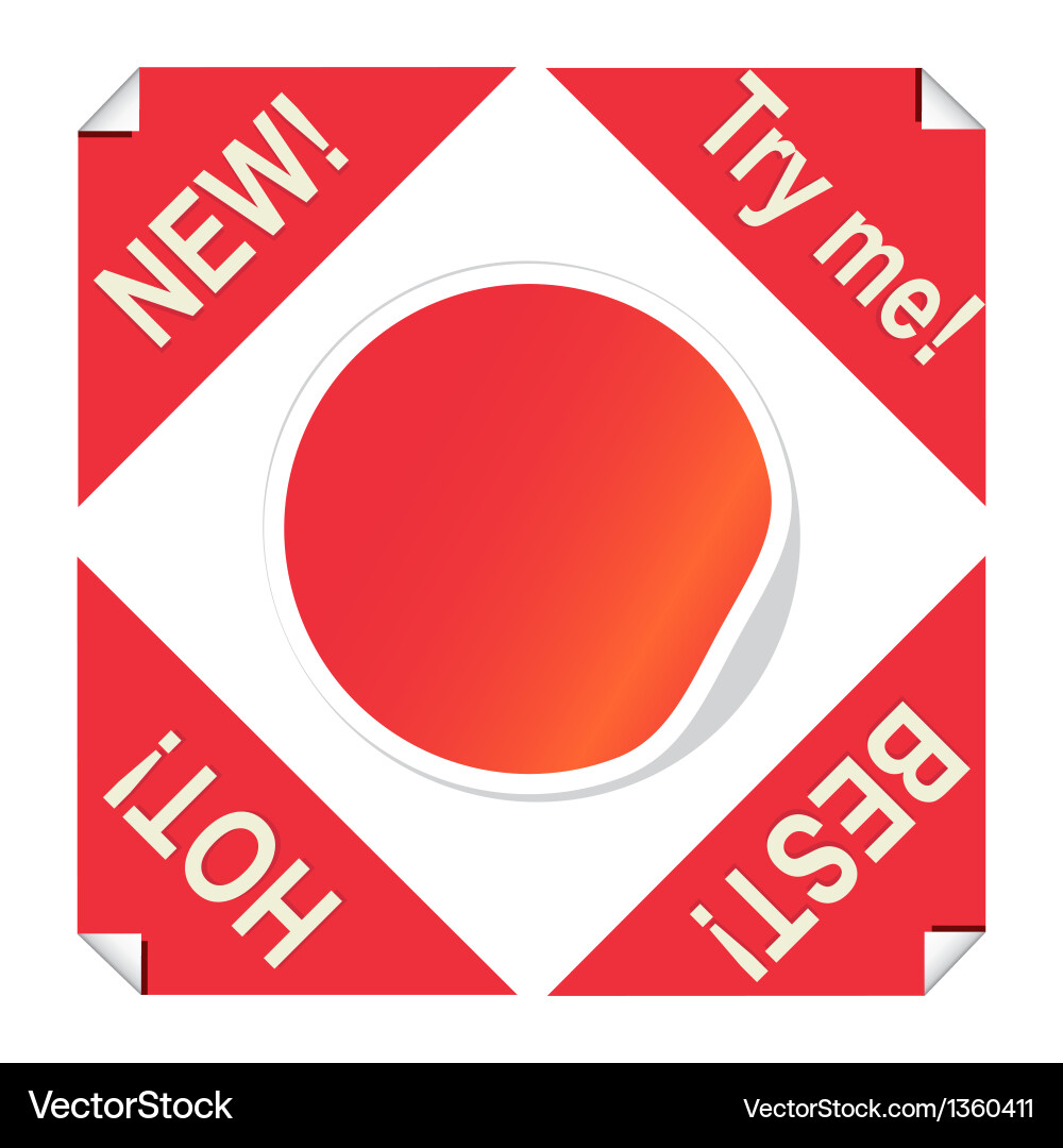 Set of red stickers for package design Royalty Free Vector