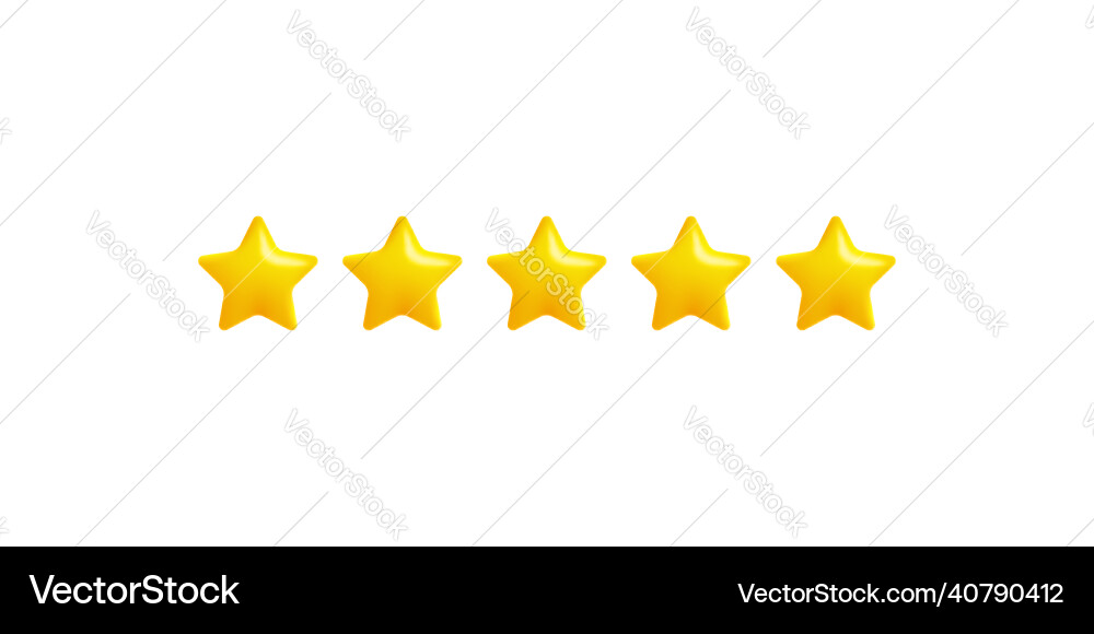 3d render stars isolated on white background Vector Image