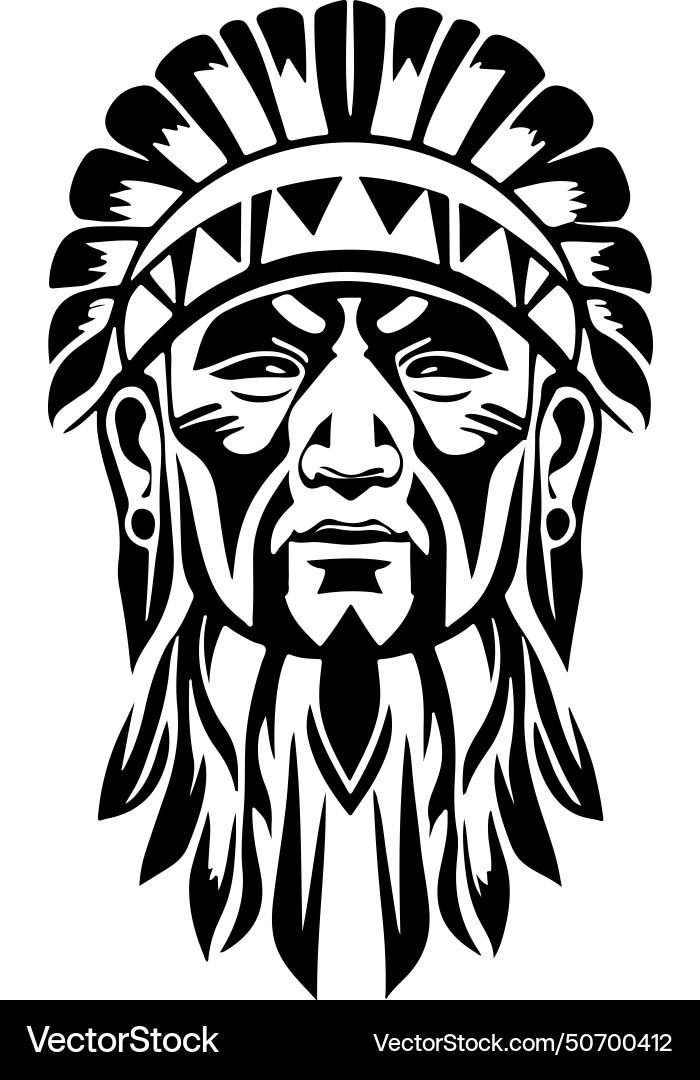 An extraordinary iconic native american chief Vector Image