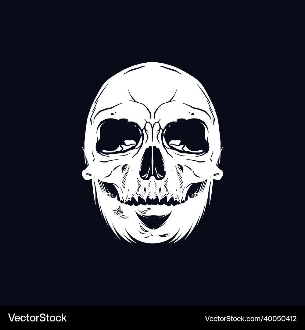 Black and white skull logo design template Vector Image
