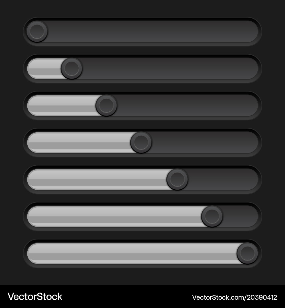 Black slider bar settings on control panel Vector Image