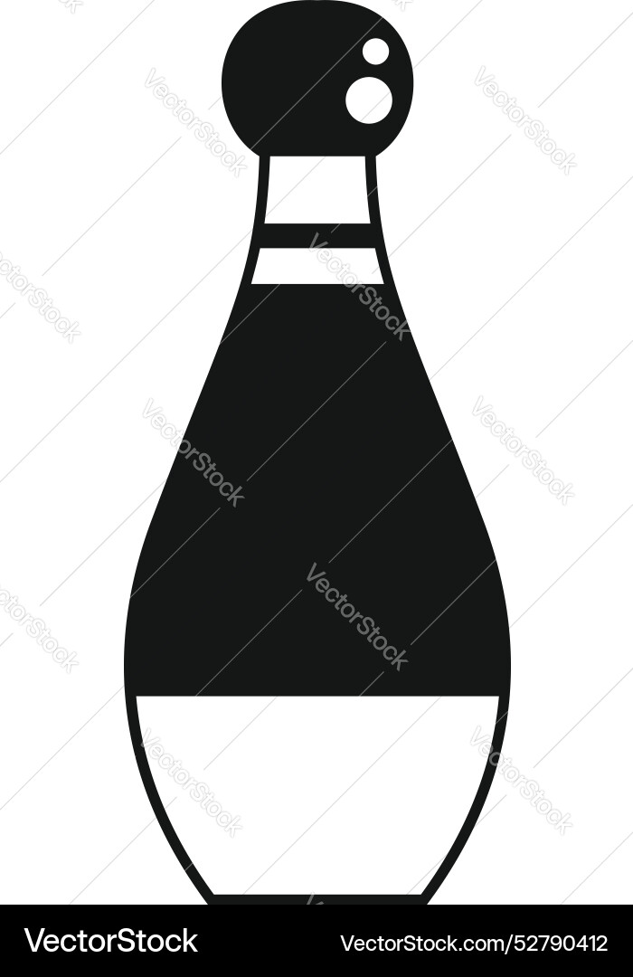 Classic bowling pin standing tall in simple black Vector Image