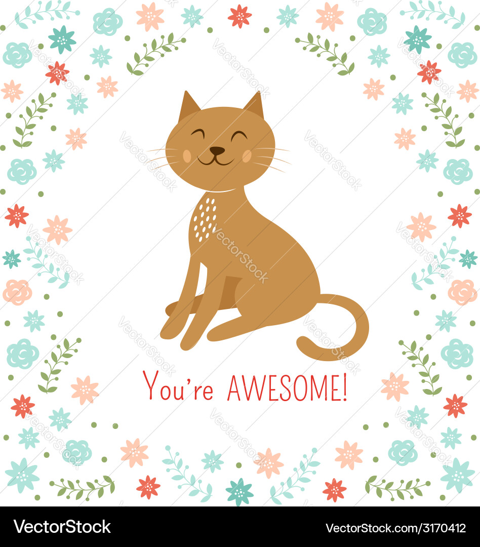 Cute little cat Royalty Free Vector Image - VectorStock