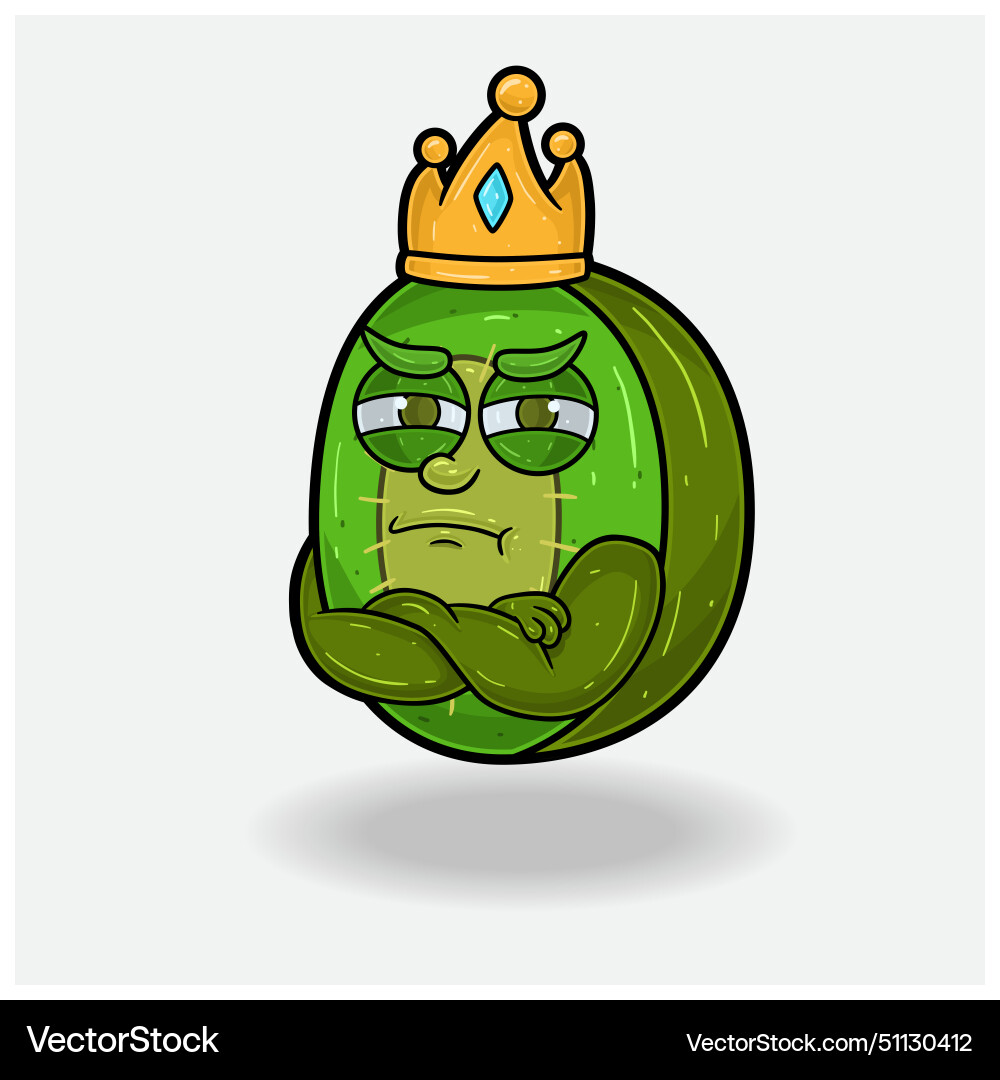 Kiwi fruit mascot with jealous expression Vector Image