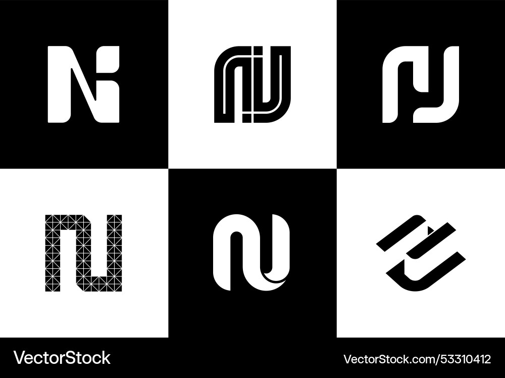 Letter n fonts and logo design Royalty Free Vector Image