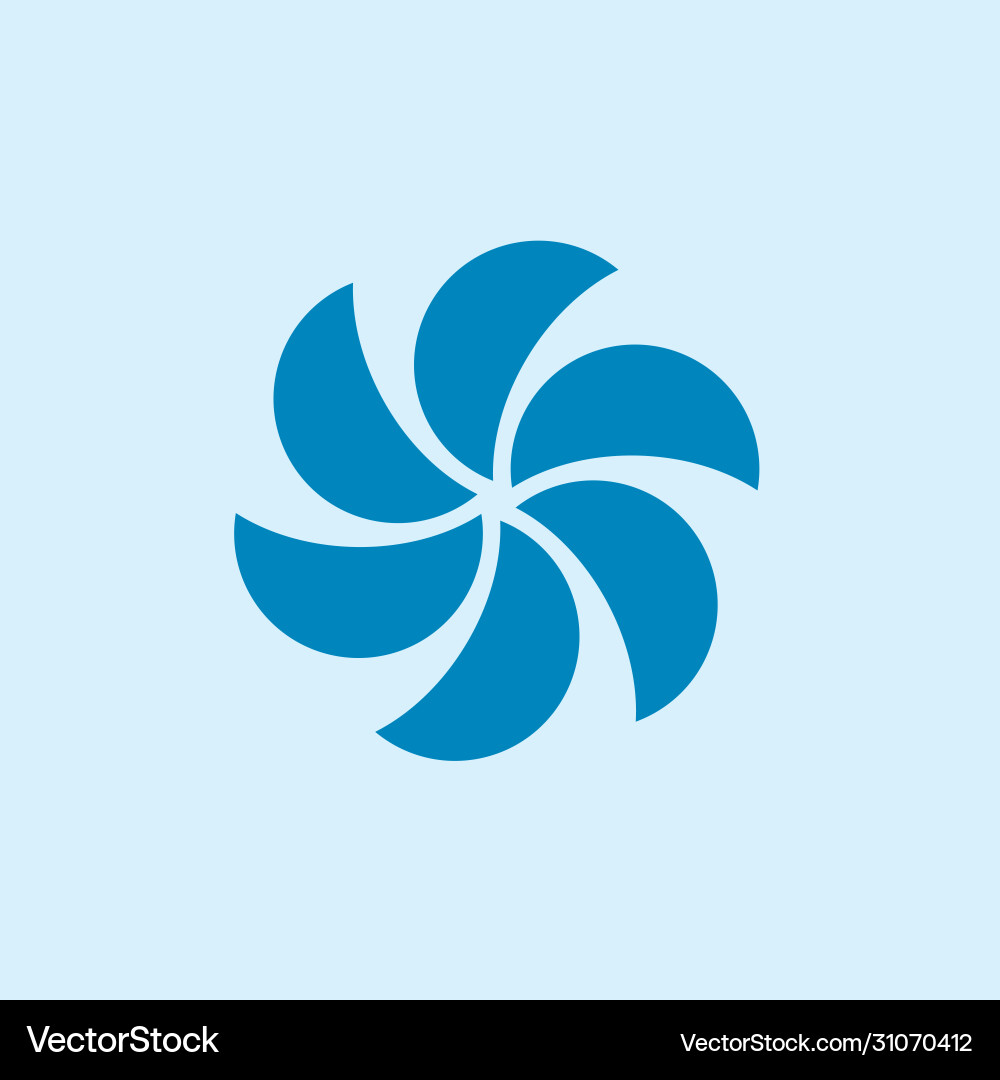 Simple circle fan propeller symbol logo Royalty Free Vector