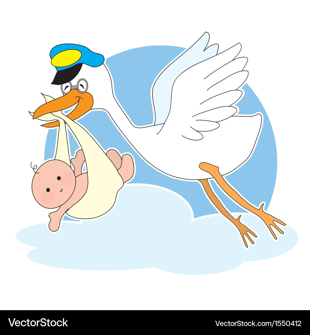 Stork and baby Royalty Free Vector Image - VectorStock