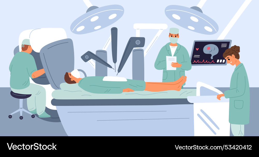 Surgeons perform surgery doctors making operation Vector Image