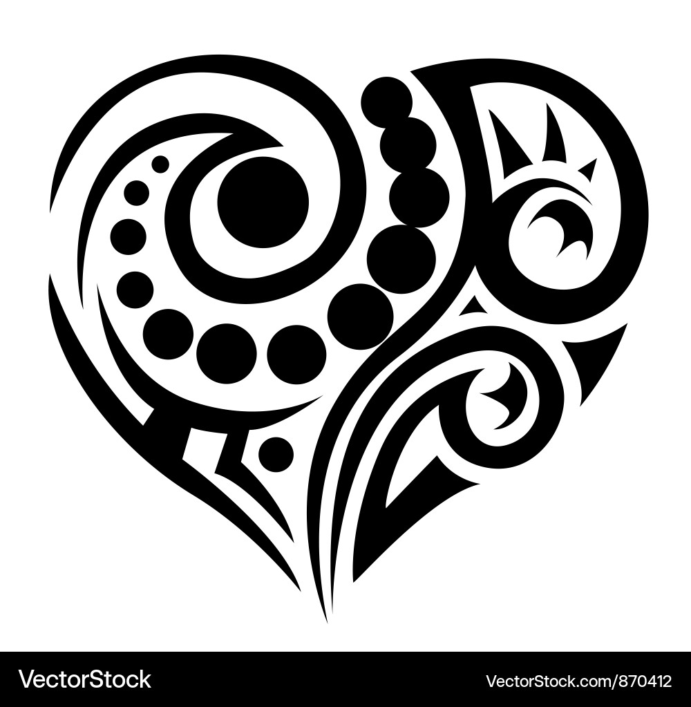 Tattoo heart Royalty Free Vector Image - VectorStock
