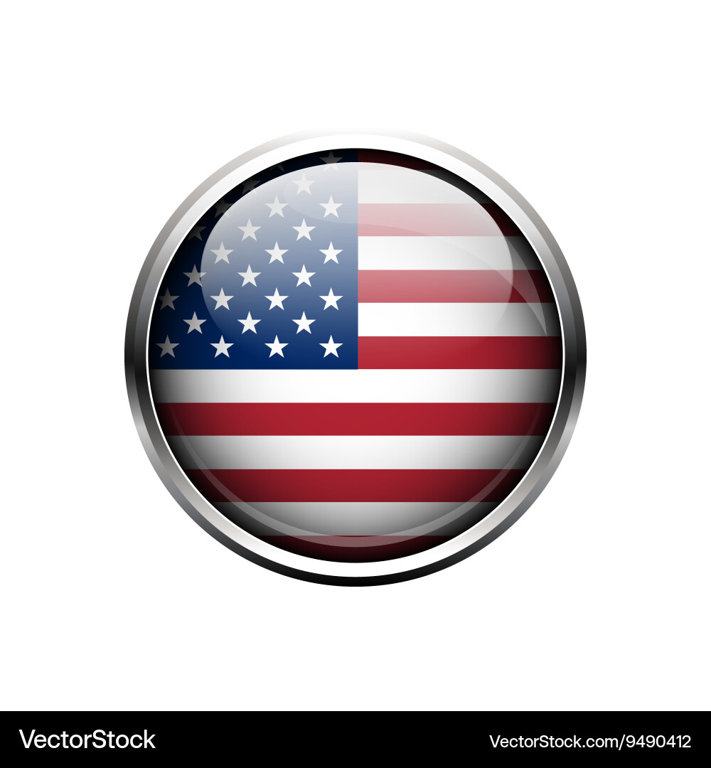 United state of america flag on button Royalty Free Vector
