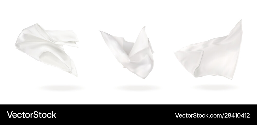 Uo three white flying napkin – Royalty-Free Vector | VectorStock