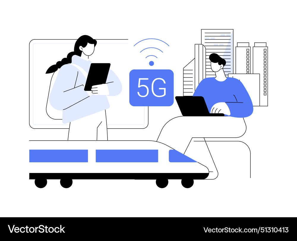 5G Public Wi-Fi Connectivity Royalty Free Vector Image
