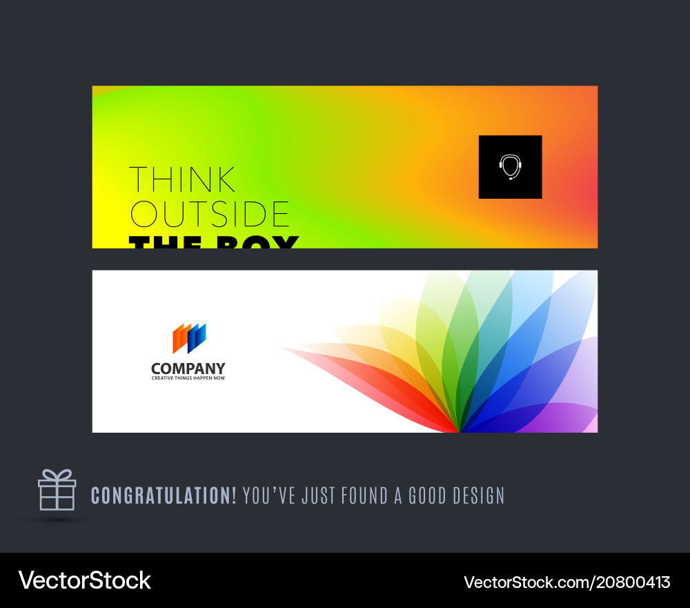 Abstract set of horizontal website banners Vector Image