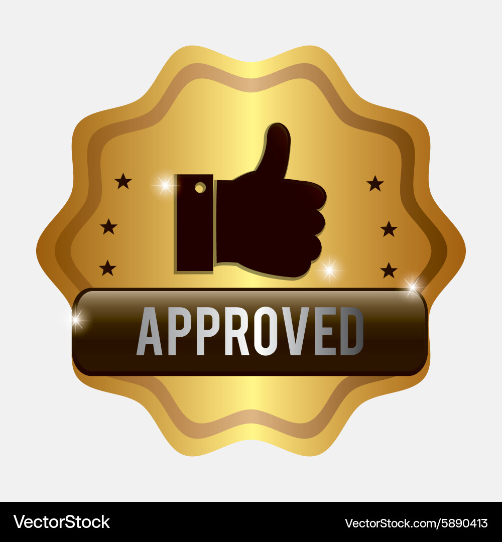 Approved label design Royalty Free Vector Image