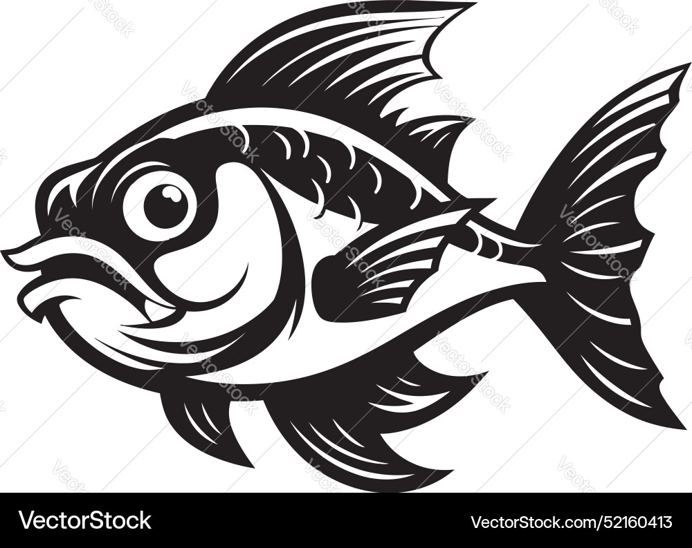 Aquatic aura fish emblem in river reverence logo Vector Image