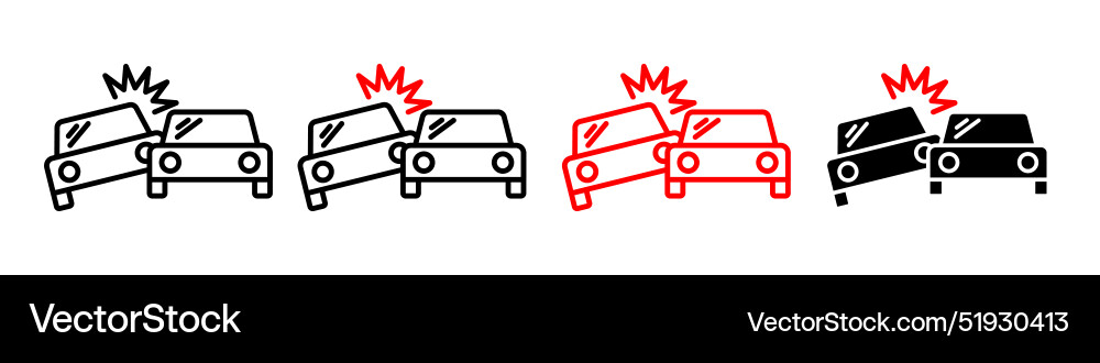 Automobile collision and damage representation Vector Image