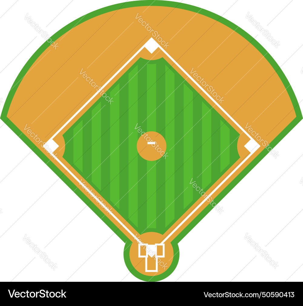 Baseball Field Top View Royalty Free Vector Image
